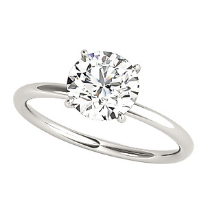 BRIGHTS COLLECTION 1/2 Carat Lab Grown Diamond Solitaire Engagement Rings For Women In 10K White Gold In Ring Size 6.5