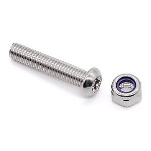 Glvaner (20 Sets) M6 x 20mm Button Torx Head Tamper Proof Security Torx Head Machine Screws with M6 Locknuts and a Torx Drive Bit Stainless Steel 304 (18-8) Full Thread