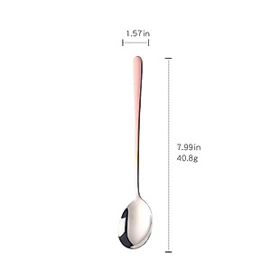 5-pieces Soup Dinner Spoon 8-Inch Rose Gold Metal Korean Spoon Stainless Steel Table Spoons by Buyer Star