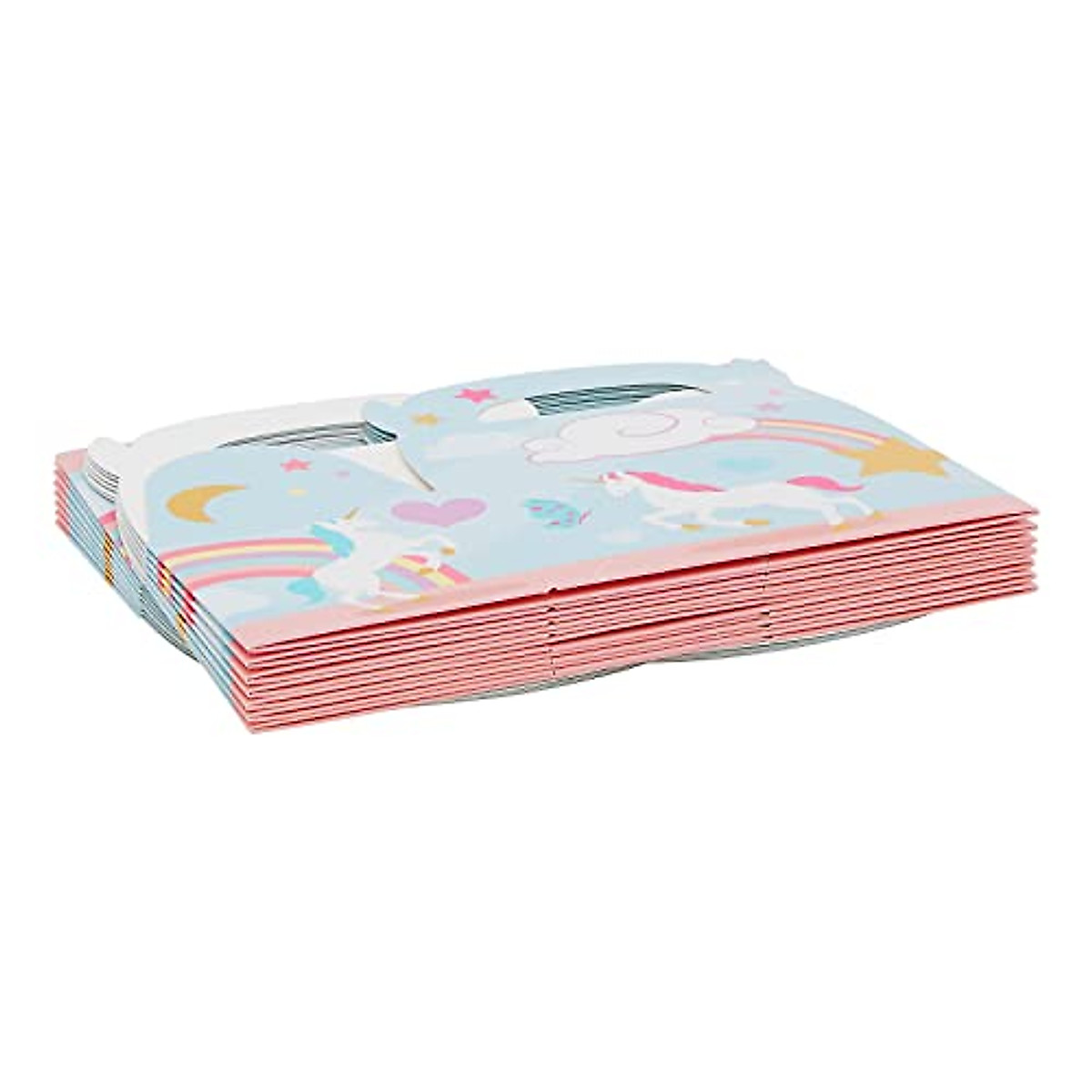 Treat Boxes - 24-Pack Paper Party Favor Boxes, Unicorn Design Goodie Boxes for Birthdays and Events, 2 Dozen Party Gable Boxes, 6 x 3.3 x 3.6 Inches