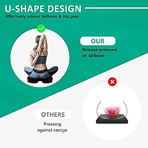 Gel Seat Cushion for Office Chair - Memory Foam Chair Cushion - Car Seat Cushion for Drving - Cushion Pillow for Long Sitting - Butt Pillow for Desk Chair, Computer Chair, Gaming Chair, Wheelchair