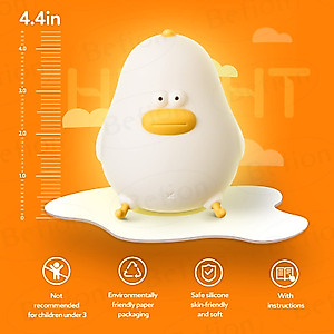 Befion Cute Night Light for Kids,TyiTyi Little Fat Chick LED Night Light with 2 Modes of Brightness&Touch Controls,Silicone Nursery Lamp with Tab-C Cable for New Parents,Kids Gifts,Room Decor