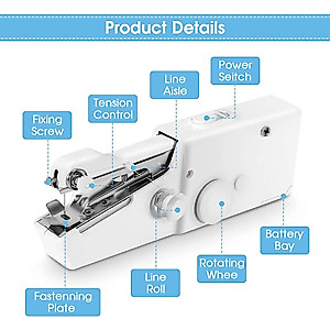Estink Handheld Sewing Machine Mini Portable Quick Repairing Cordless Sewing Machine for DIY Multifunctional Single Stitch Sewing Machine