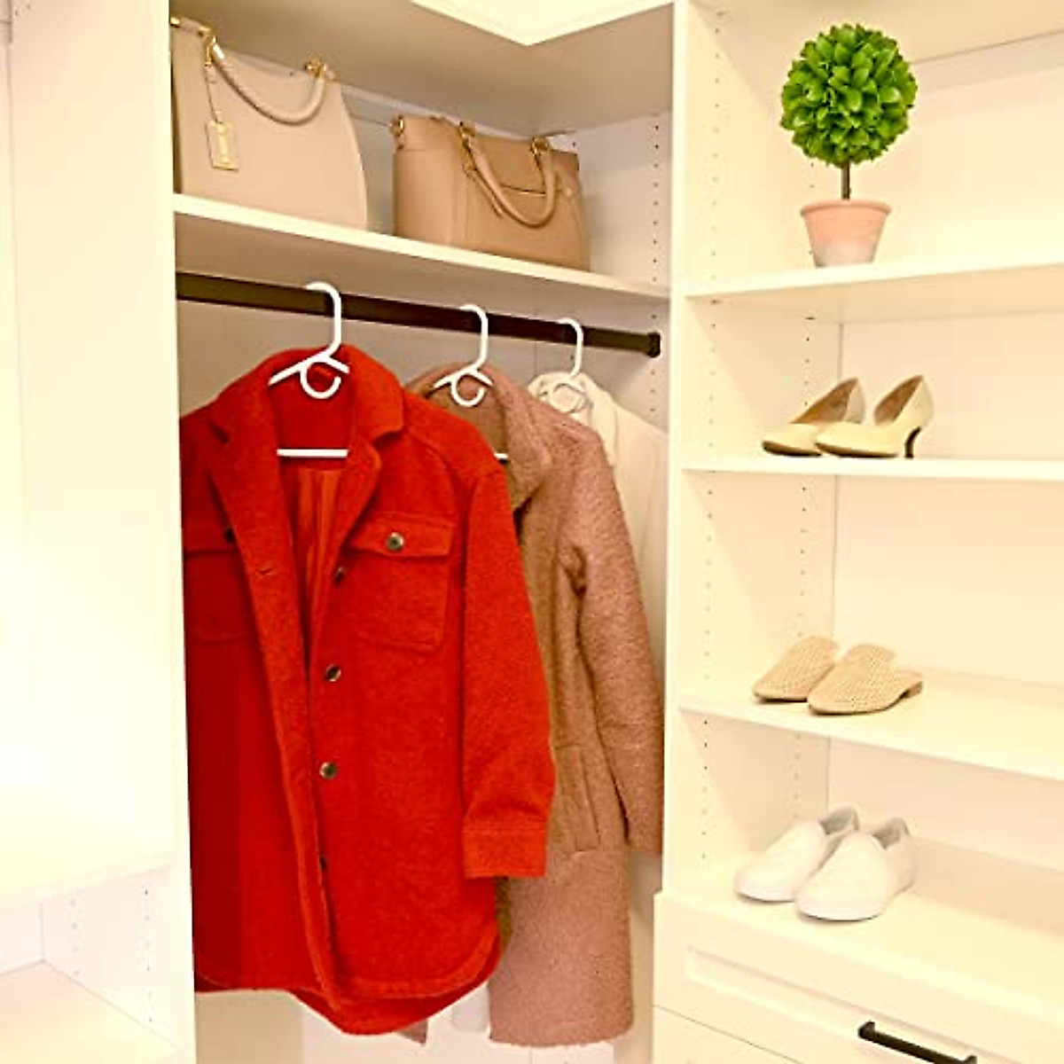 Super Heavy Duty Plastic Hangers, Made in USA, White Super Heavy Weight Hanger, 24 Pack