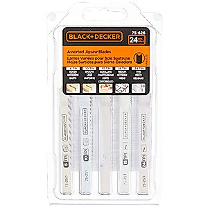BLACK+DECKER Jigsaw Blades Set, Assorted, Wood and Metal, 24-Pack (75-626)