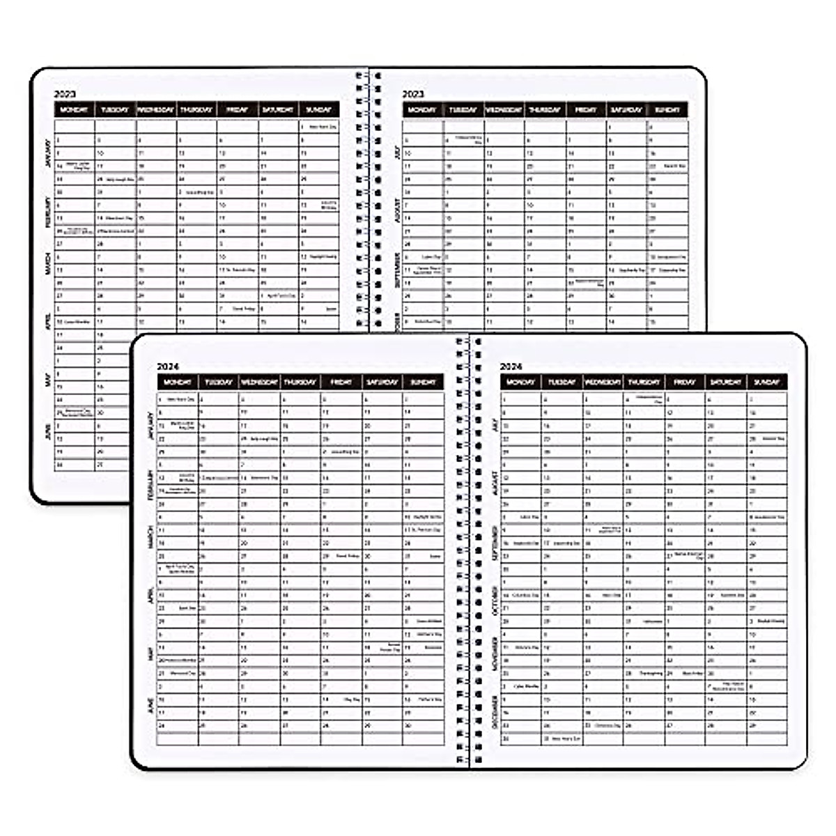 Office Planner Jan 2023- Dec 2024 Monthly Calendar Planner - 9 × 11 Time Management Personal Planner Hard PVC Cover with Spiral Bound