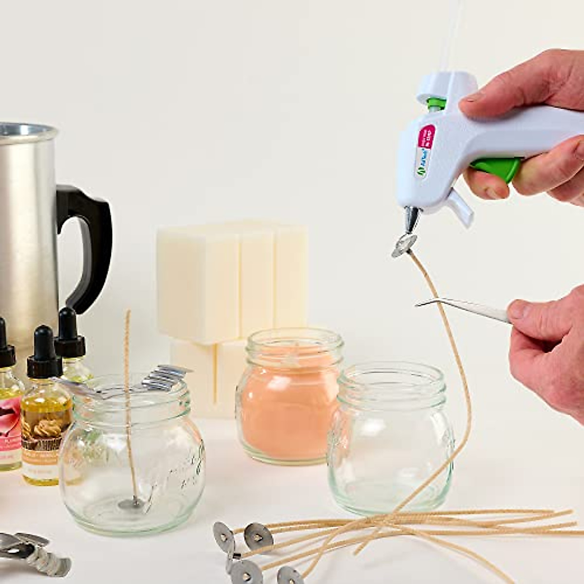 AdTech High Temp Combo Kit Mini Hot Glue Gun with Sticks, White
