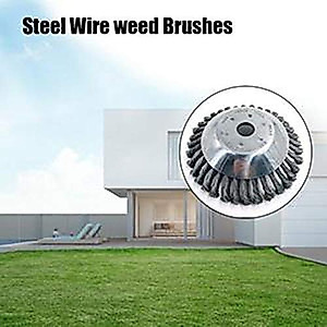 YILUFA Steel Wire Trimmer Head,Stainless Steel Garden Lawn Mower Blade Grass Trimmer Brush Cutter Head Accessory,(7.87in)