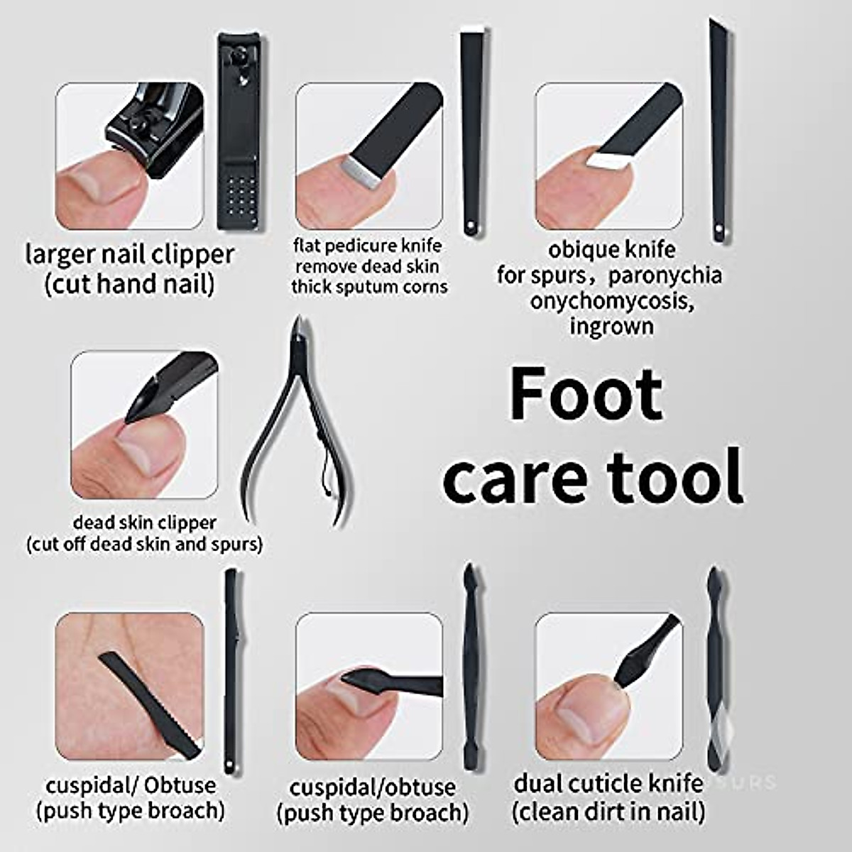 PLUSURS Manicure Pedicure Set Nail Grooming Kit -Stainless Steel Sharp Nail Clipper for Men or Women's Fingernail and Ingrown Toenail,with Nail File and Cuticle Trimmer in(16 in 1,Brown)