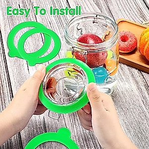 12 Pcs Replacement Silicone Gasket Seals for Jars Leakproof Airtight Rubber Sealing Rings for Regular Mouth Canning Jar, 3.75 Inches (Green)