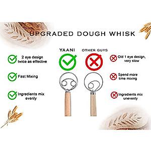 Bread Proofing Basket Set Of 2 Round and Oval, Banneton Proofing Basket + Danish Dough Whisk + Bread Scoring Lame + Stainless Steel Dough Scraper + Flexible Dough Scraper, Sourdough Tools Kit