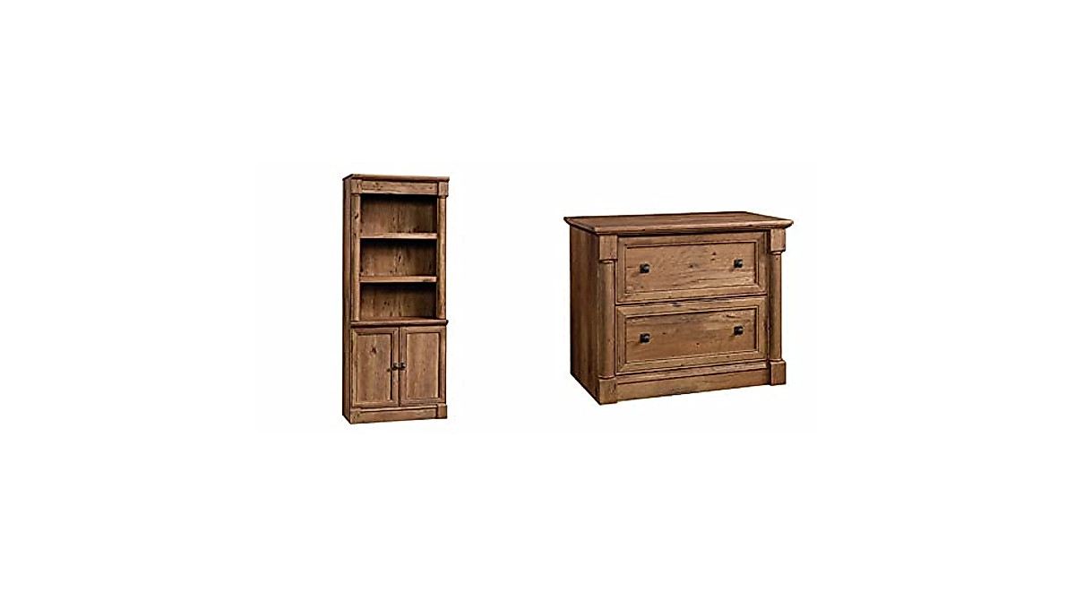 Sauder Palladia Library & File Cabinet: Vintage Oak Home Office