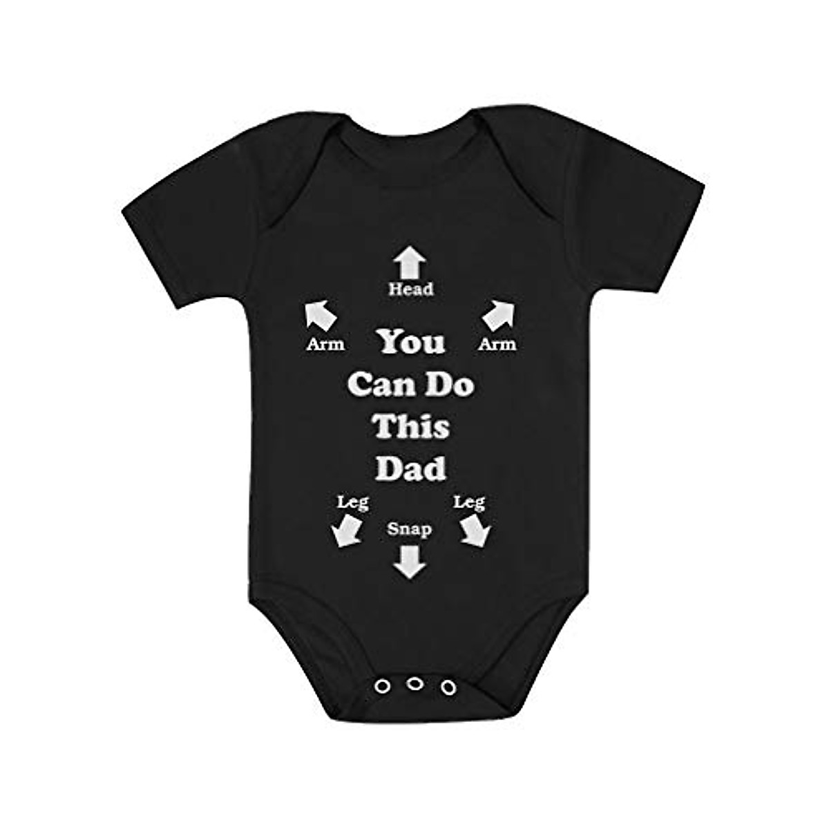 Tstars You Can Do This Dad Outfit Funny Gift for New Dads Cute Baby Boy Girl Bodysuit NB (0-3M) Black