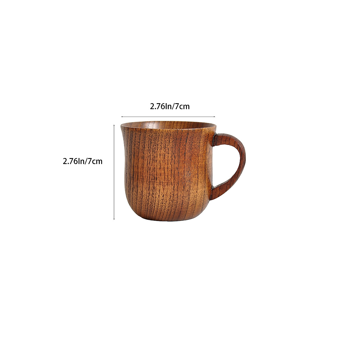 HomeImpel 2 Pack Wooden Coffee Cups Tea Cups With Handle, 4oz, 120ml, Drinking Wood Mugs for Beer/Coffee/Milk/Water