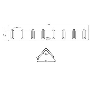 Mytee Products Blue Corner Protector V Shaped/V Edge Guard - 8" x 8" x 48" Inches