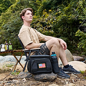 MOV COMPRA Tactical Leakproof Lunch Bag for Men, Insulated Lunch Box for Men Large Capacity with MOLLE Water Bottle Pouch and Adjustable Shoulder Starp, Green Lunchbox for Adults for Work, Picnic