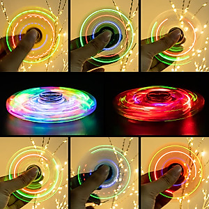 FIGROL LED Light Up Crystal Fidget Spinner for Children｜Easter Gifts Easter Basket Stuffers Party Favors｜Glow in The Dark Party Supplies｜Classroom Prizes Return Gifts