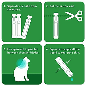 Amazon Basics Flea and Tick Topical Treatment for Cats (over 1.5 pounds), 3 Count (Previously Solimo)
