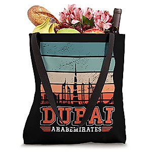 Dubai Arab Emirates Retro Vintage Sunset Skyline Dubai Tote Bag