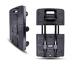 Folding Hand Truck, Wear-Resistant Noiseless 360°Rotate 7 Wheels 245KG/540LBS Capacity Extendable Large Base Adjustable Handle Portable Heavy Duty and Durable Trolley Dolly For Cargo Handling Shopping