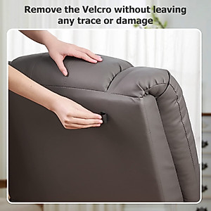 Premium Headrest Cover for Recliner Chair, Vinyl Leather furniture Sofa Headrest Covers, Flame Retardant Wear Resistant Recliner Headrest Cover for Office Chair Theater loveseat Seat, 17W*27L (Brown)