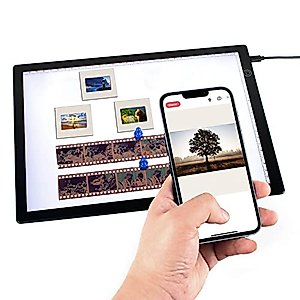DGODRT Slide Viewer Light Pad Backlight for Viewing and Scanning Photos Slides Negatives Films, Ultra-Thin Light Box Scanner with 3 Adjustable Brightness, USB Powered