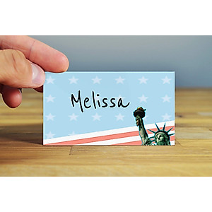 Stonehouse Collection Table Tent Place Cards - 25 Patriotic Theme Guest Seating Name Cards - American Flag Table Tents - Wedding Seating, Party Name Cards