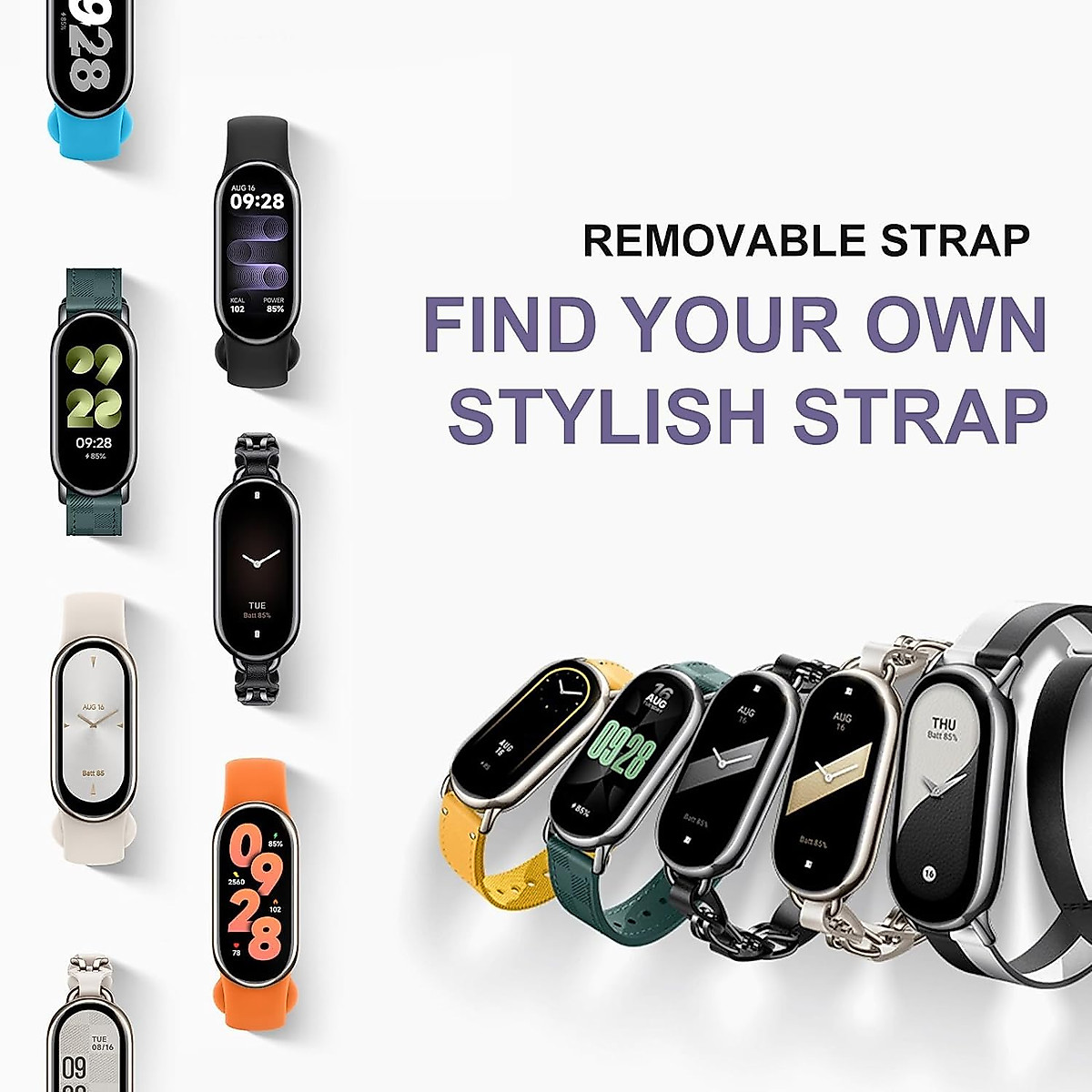 Xiaomi Mi Band 8 Smart Bracelet 1.62“ AMOLED Screen Heart Rate Blood Oxygen Bluetooth Sport Watch Fitness Traker Watch(Global Version Black) (M2239B1)