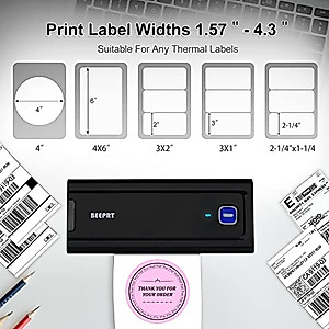 beeprt Bluetooth Shipping Label Printer - 4x6 Wireless Label Printer for Shipping Packages, Thermal Label Printer Compatible with Shopify Ebey Amazon Etsy FedEx UPS USPS Small Business Home 72pcs/min