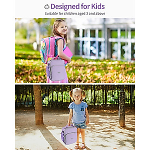 Amersun Kids Lunch Box with 8MM Insulated sponge & Water Bottle Holder, Keep Food Warm Cold School Lunch Bag for Kids Teen Girls Boys,Lunch Tote Bag for Children,LB018-LP