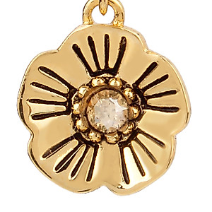 Coach Women's Signature Tea Rose Huggie Earrings