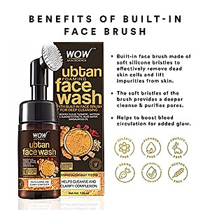 WOW Skin Science Ubtan Foaming Exfoliating Face Wash Facial Cleanser - Face Wash for Oily Skin with Acne - Face Wash for Women & Men - Exfoliating Facial Scrub Face Cleanser - Facial Skin Care Product