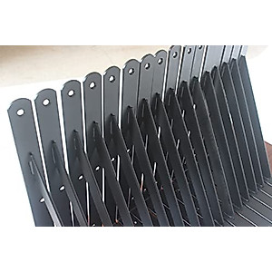 16 Pack L11" x H 8" Black Heavy Duty Shelf Brackets with Screws Metal Shelf Brackets Shelf Support Angle Brackets for Shelves L Brackets Heavy Duty Floating Shelf Brackets