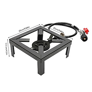 Square Portable Single Burner Outdoor Gas Stove Propane Cooker with Adjustable 0-20Psi Regulator Hose for Patio Camping, BBQ, Home Brewing, Turkey Fry, Maple Syrup Prep