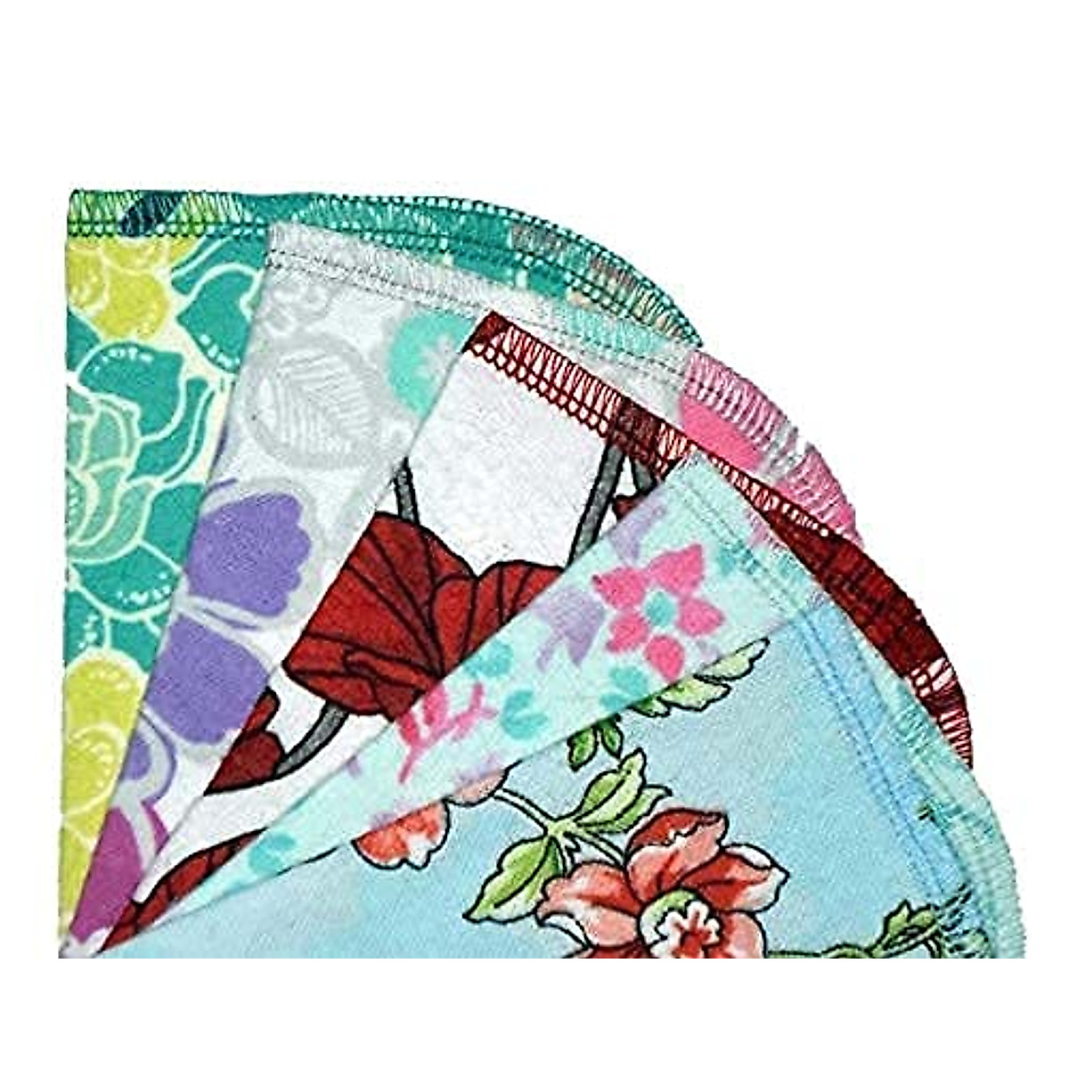 1 Ply Printed Flannel Little Wipes 8x8 Inches Set of 5 Flower Splash