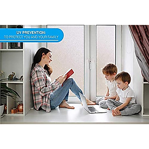 Privacy Window Film: Translucent Static Cling Treatment for Home Security and Decorative Frosted Glass Effect - No Residue, Heat Control, UV Prevention, Easy Removal (Winter Frost, 36 x 72 inches)