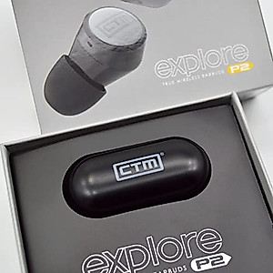 CTM Explore P2 True Wireless Earbuds | Bluetooth 5.0 Button Controls & Magnetic Charging Case | IPX6 Earphones | Sports Headset | Built-in Mic | by Clear Tune Monitors