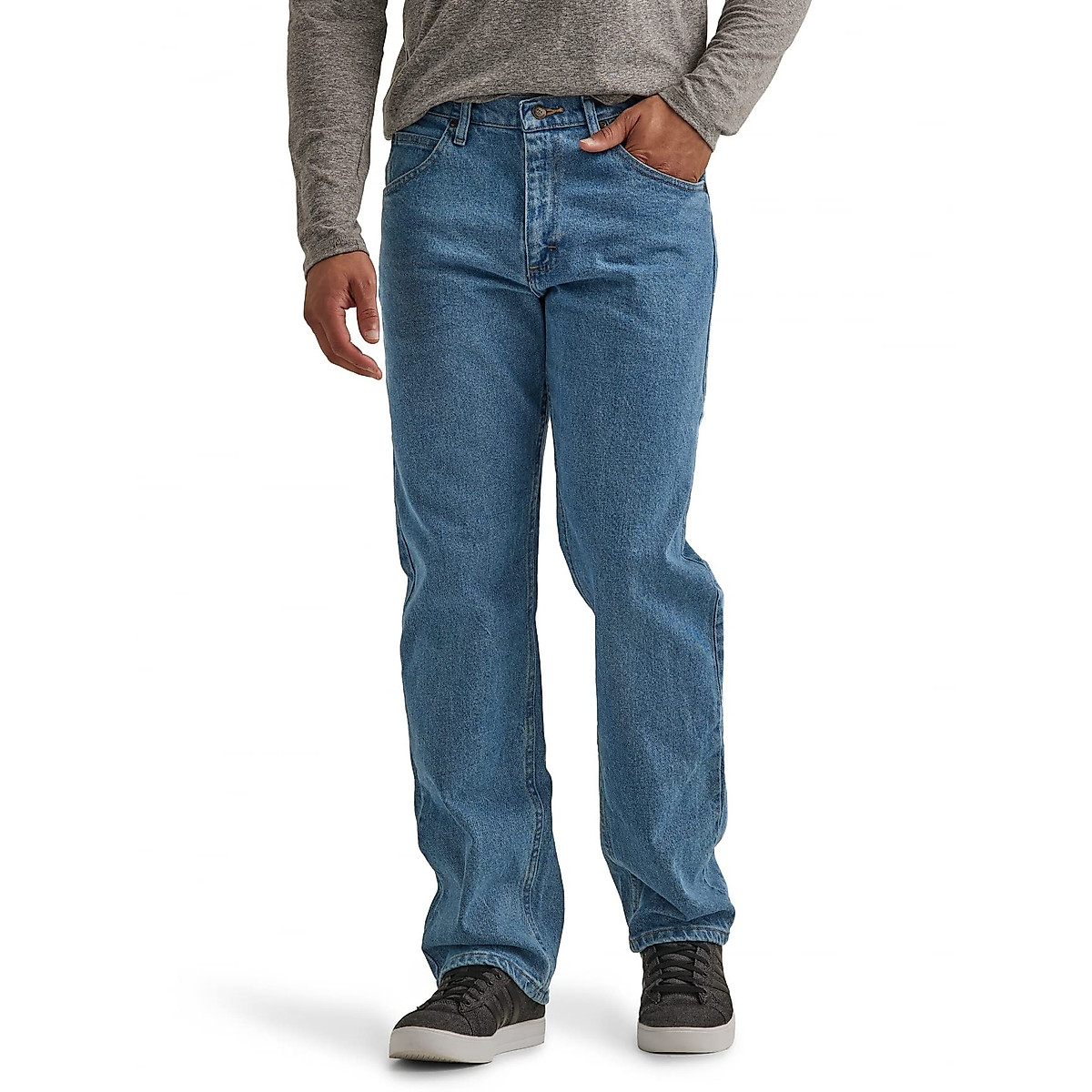 Wrangler Authentics Men's Classic 5-Pocket Relaxed Fit Flex Jean Light Stonewash Flex 54W x 32L