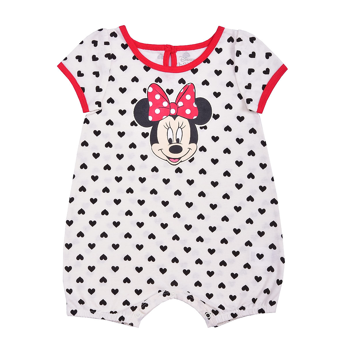 Disney Baby Minnie 3 Pack Rompers,Red/Black/White, 12 Months