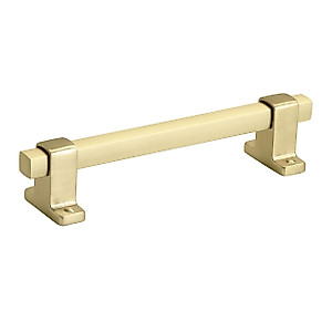 Amerock | Cabinet Pull | Matte Gold | 5-1/16 inch (128 mm) Center-to-Center | Rockwell | 1 Pack | Drawer Pull | Drawer Handle | Cabinet Hardware