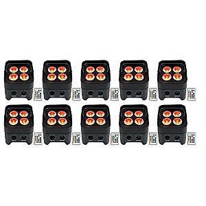 10 Rockville Best PAR 50 Battery Par Can Wash Up-Lights w/Wireless DMX+RGBWA+UV