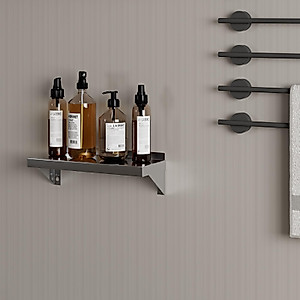 AmGood 6 in. x 16 in. Stainless Steel Wall Shelf with Squared Edge | NSF Certified | Appliance & Equipment Metal Shelving | Kitchen, Restaurant, Garage, Laundry, Utility Room