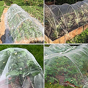 Garden Mesh Netting Kit,8x12 Ft Plant Protection Mesh Netting with 15pcs Greenhouse Garden Hoops,Ultra Fine Mesh Netting Cover for Vegetable Plants,Pest Animals Birds Barrier Garden Netting Kit