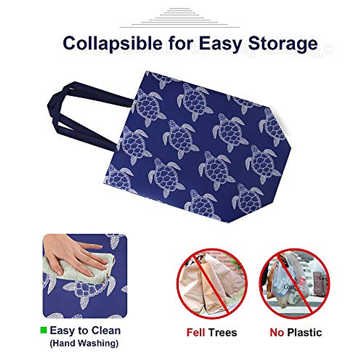 BeeGreen Reusable Grocery Bags Set of 12 Lightweight Recycling Shopping Totes with Long Handle Durable Portable Shopper Baggies for Groceries Supermarket Gift