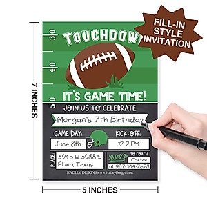 Hadley Designs 25 Football Birthday Invitations for Boys Football Party Invitations for Boys - Football Birthday Party Invitations for Boys, Party Invites Kids