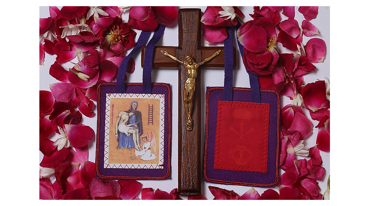 Purple Scapular of Benediction & Protection - Catholic Wool