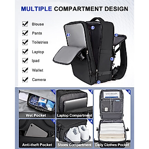 UPPACK Black Backpack For Women Men Travel Bag Watreproof Gym Hiking Backpack College Laptop Backpack For School Travel Essentials Carry On Bag