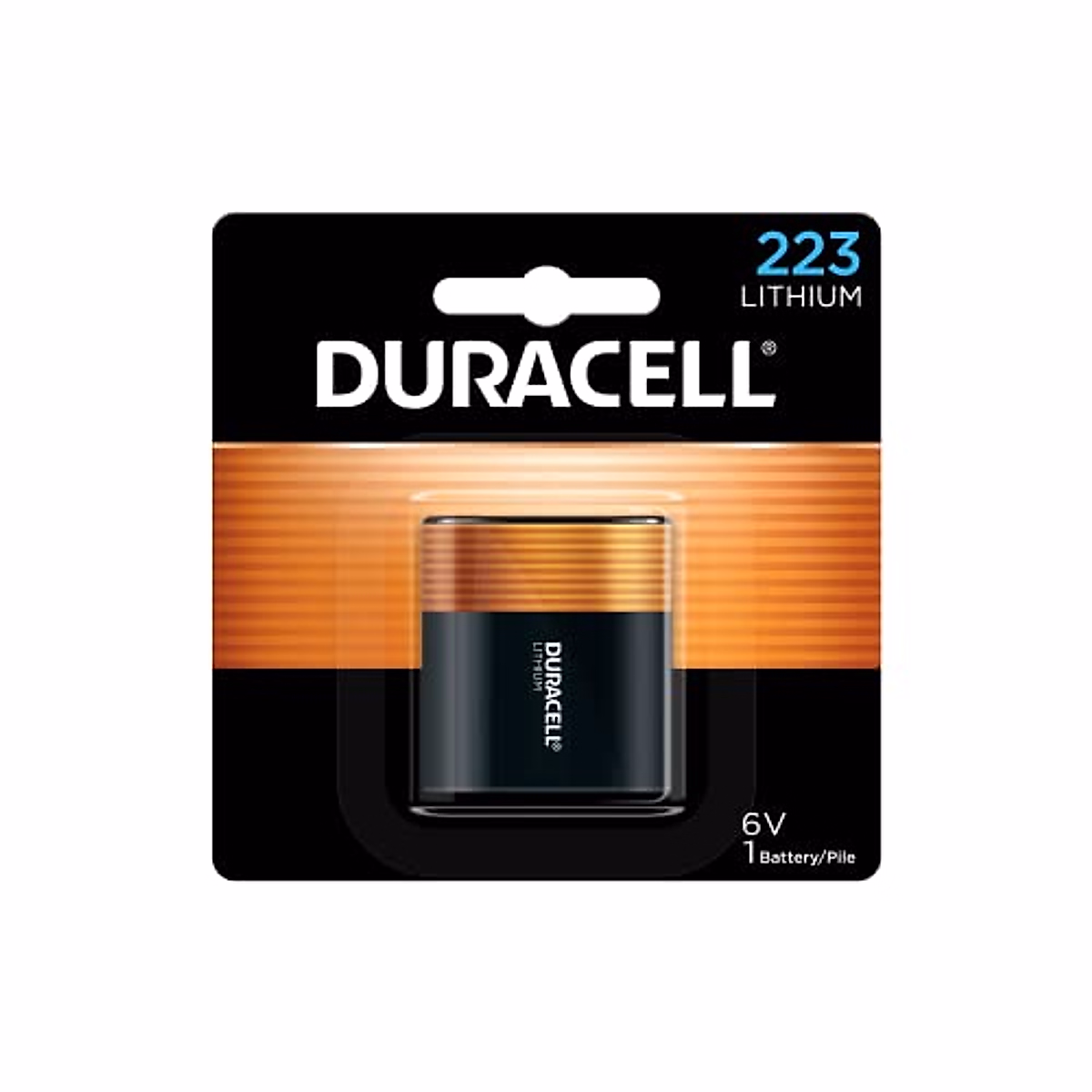 Duracell 223-6V Lithium-Battery, 1 Count Pack, 223 6 Volt High Power Ultra Lithium-Battery, Long-Lasting for Video and Photo-Cameras, Lighting Equipment, and More
