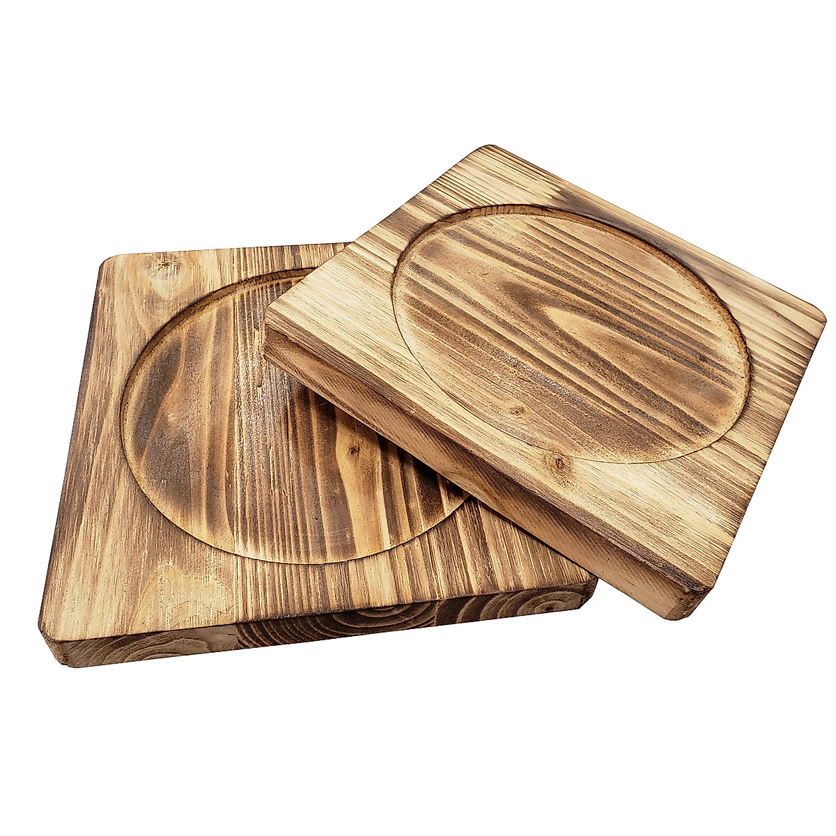 Square Wood Underliner/Trivet for Cast Iron/Hot Dish (6.25" x 6.25") Sunrise Kitchen Supply - Pack of 2