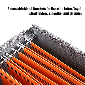 UL Source Upgraded Collapsible Hanging File Storage Boxes with Smooth Sliding Rail Large Capacity Filing Organizer Letter/Legal File Floder Storage, Office Box (Gray-4packs)